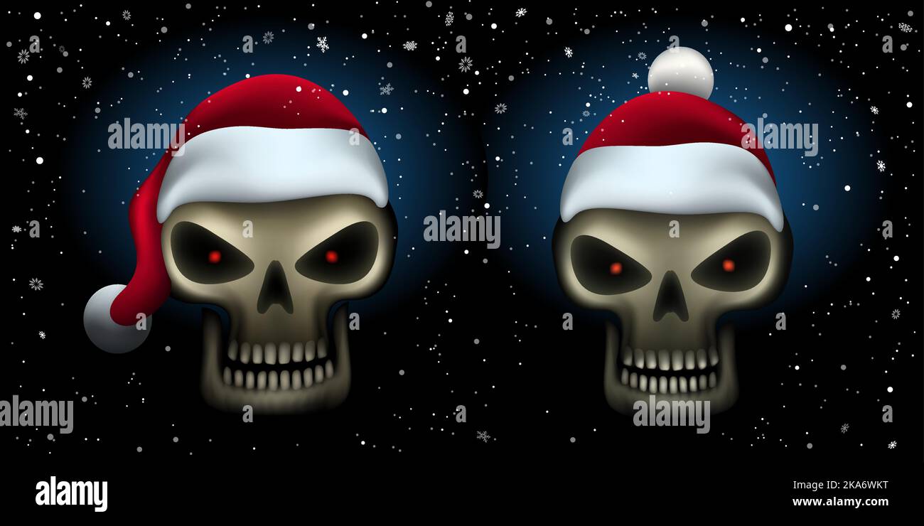 Christmas holiday skull in santa cap Stock Vector Image & Art - Alamy