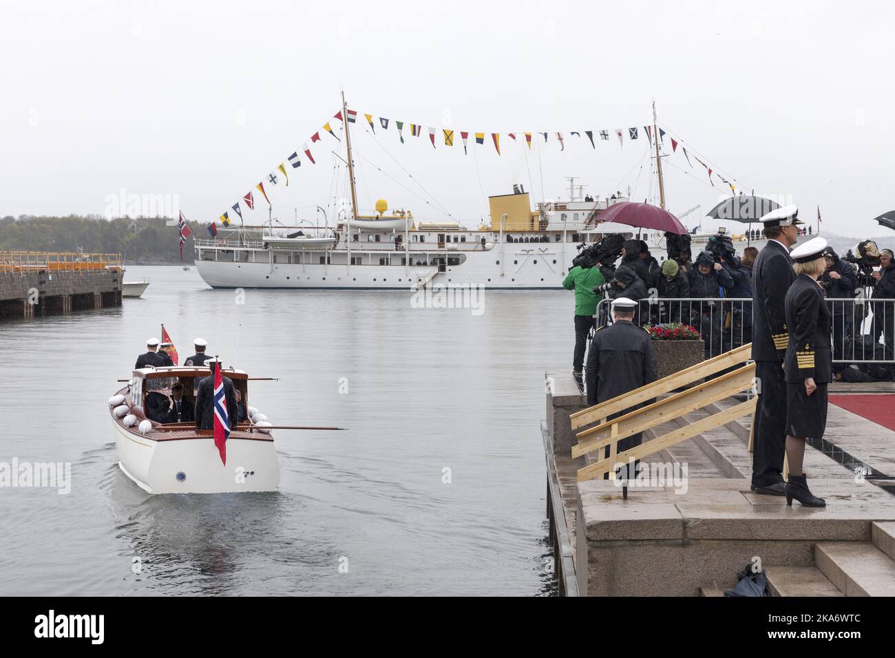 OSLO, Norway 20170510. The Royal guests on their way to lunch at The ...