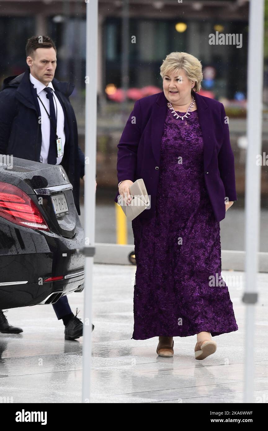 Oslo, Norway 20170510. The guests arrive at the Opera in celebration of ...
