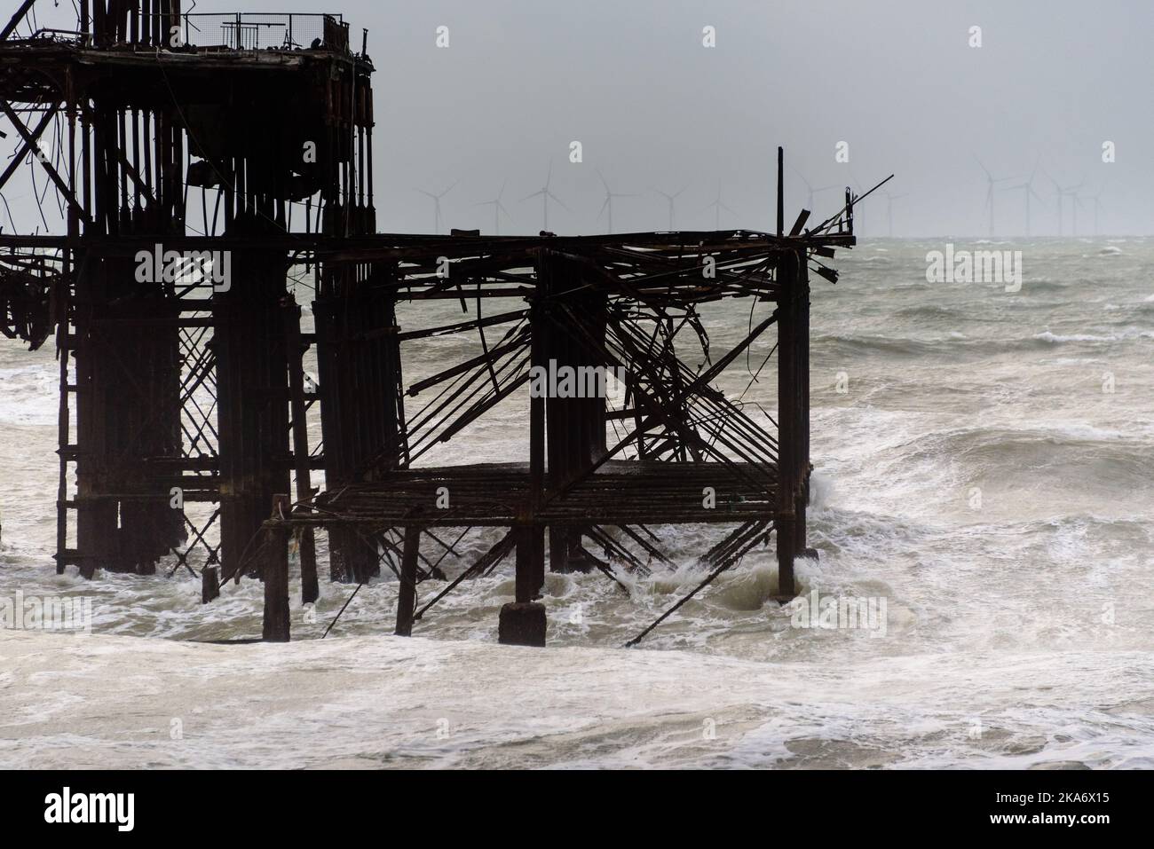 Brighton, East Sussex, UK.The South West end of Brighton’s iconic West ...