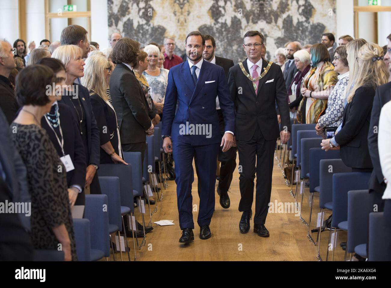 Bergen, Norway 20170608. Holberg Prize. HKH Crown Prince Haakon (left ...