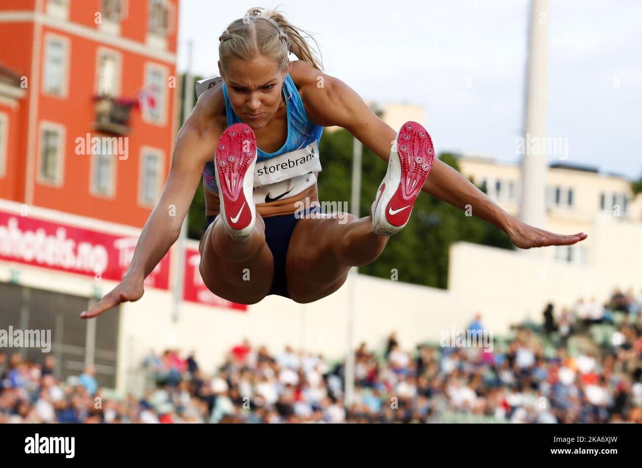 Oslo 20170615. Second placed Darya Klishina (ANA) in the womens long ...