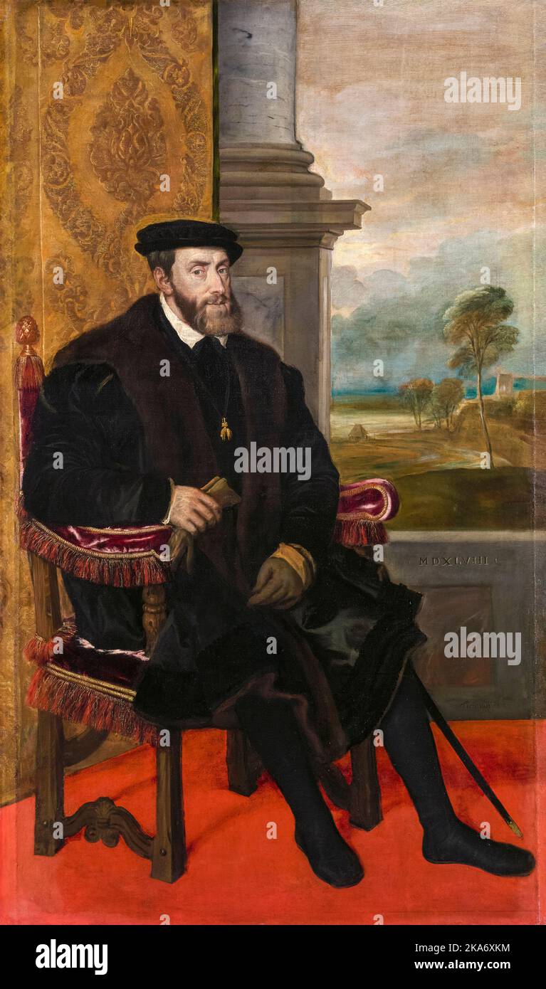 Charles V (1500-1558), Holy Roman Emperor from 1519-1556, portrait ...