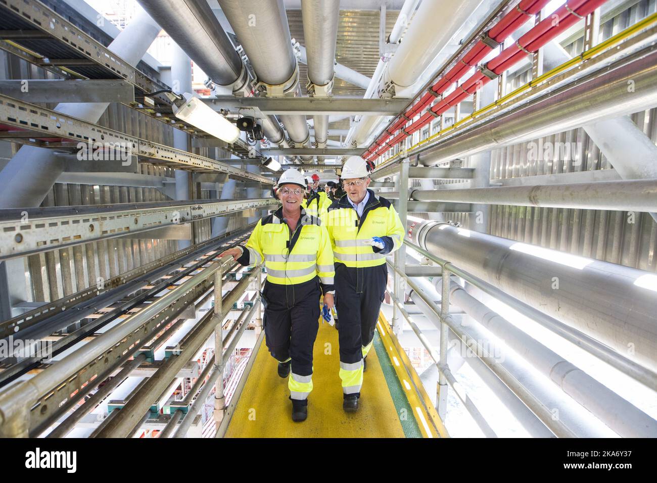 Valhall oil field, North Sea 20170815.The norwegian Minister of Finance ...