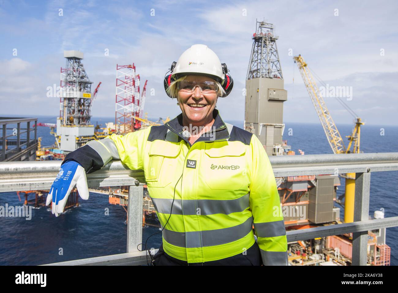 Valhall Oil Field, North Sea 20170815. The norwegian Minister of ...