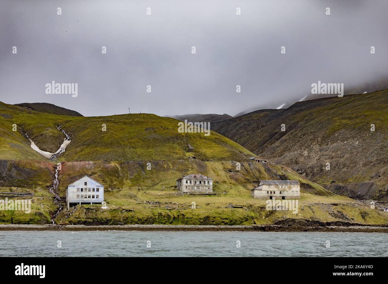 Svalbard, Norway 20170721. Filephoto. . Grumantbyen, Grumant was a ...