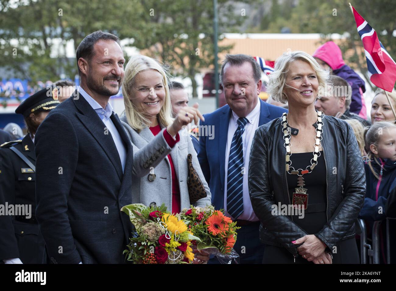 NAMSOS, Norway 20170920. The Crown Prince Couple's county trip to Nord ...