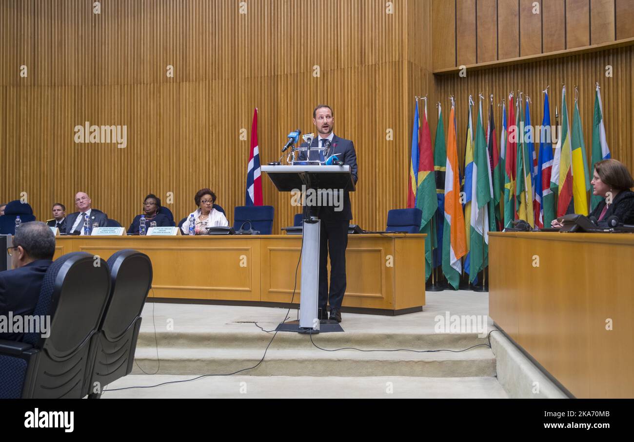 Addis Ababa, Ethiopia 20171107. Crown Prince Haakon address the ...