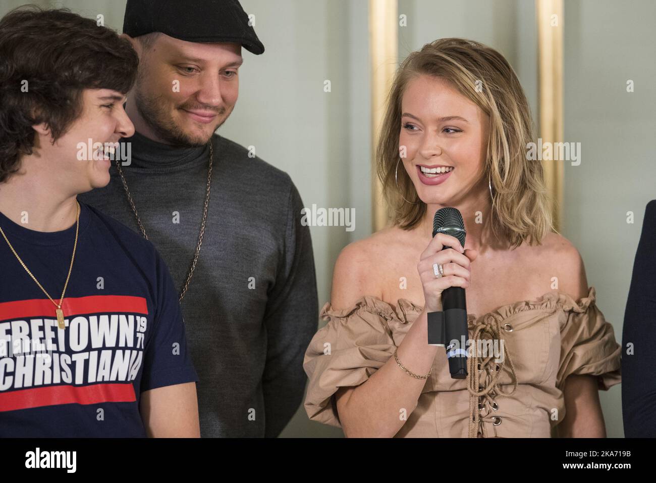 Oslo, Norway 20171211. Lukas Graham, Mark 'Lovestick' Falgren and Zara ...