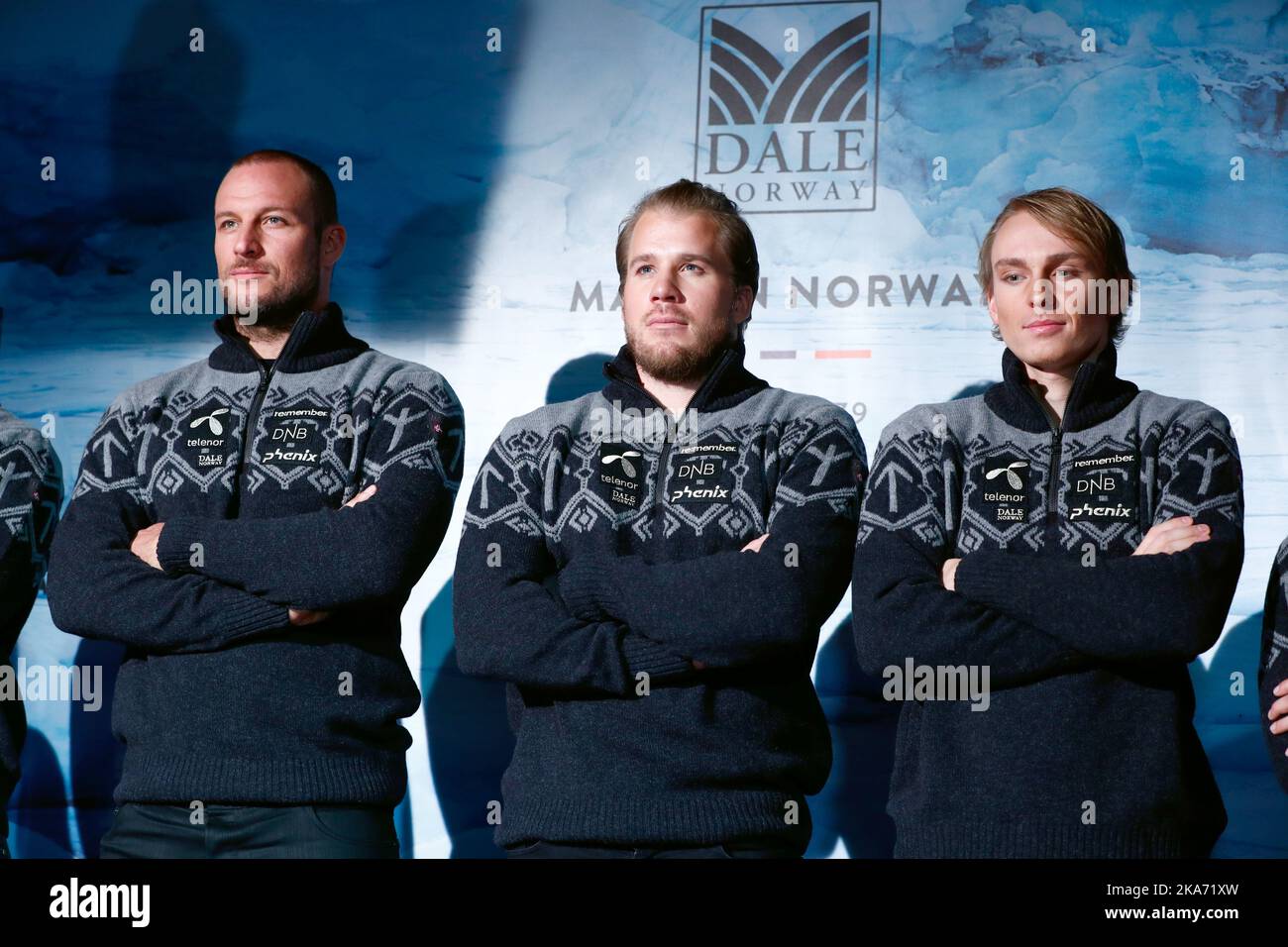 The Alpine team L-R: Aksel Lund Svindal, Kjetil Jansrud and Henrik ...