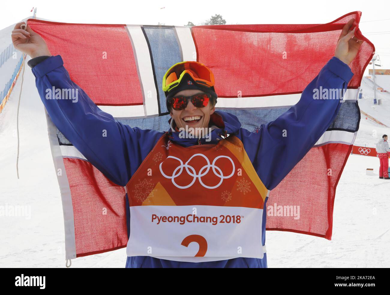 Pyeongchang, Korea Korea 20180218. Oystein Braaten of Norway celebrates ...