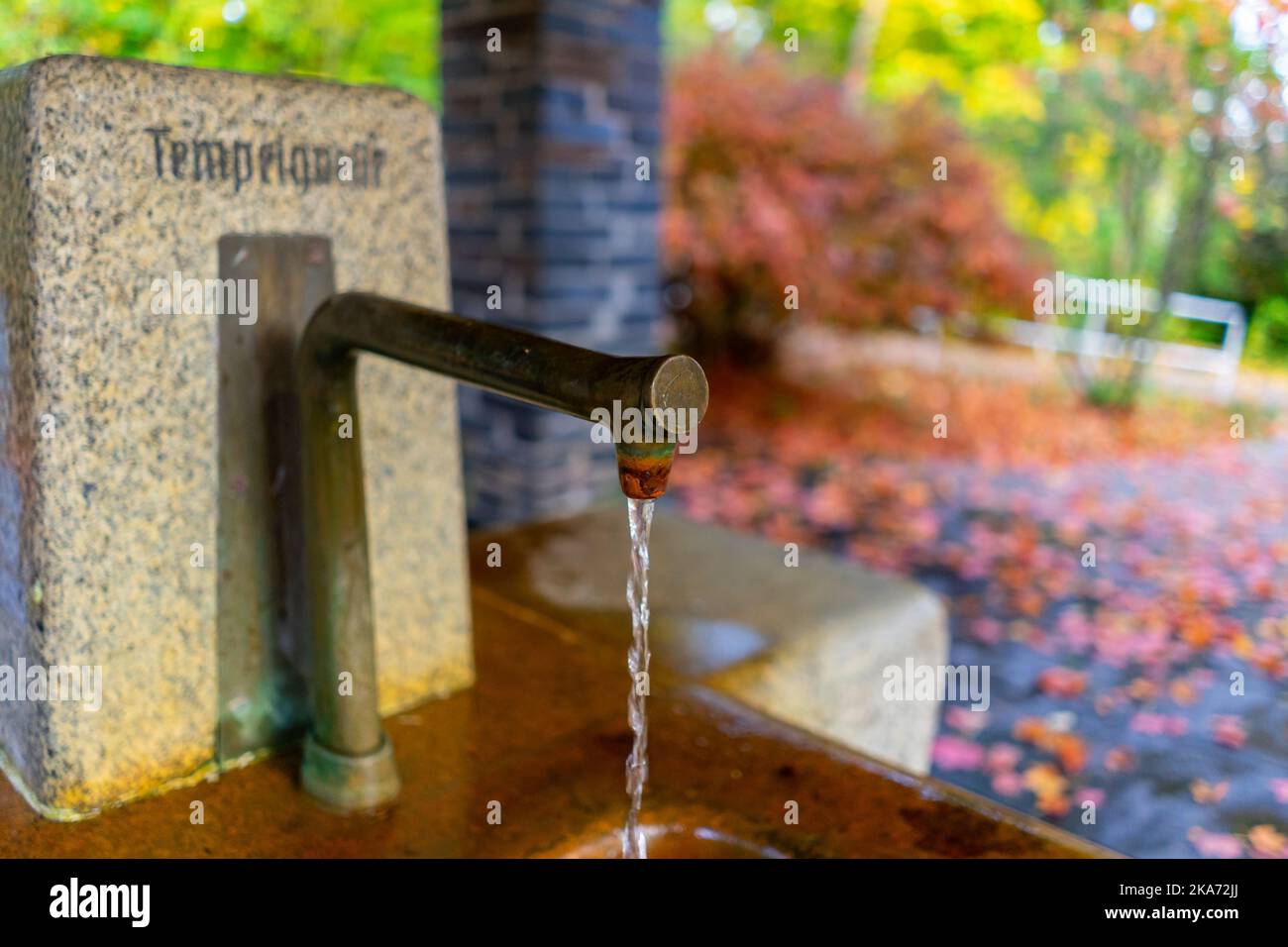 Drinking water healing spring in Bad Steben, Bavaria Stock Photo - Alamy