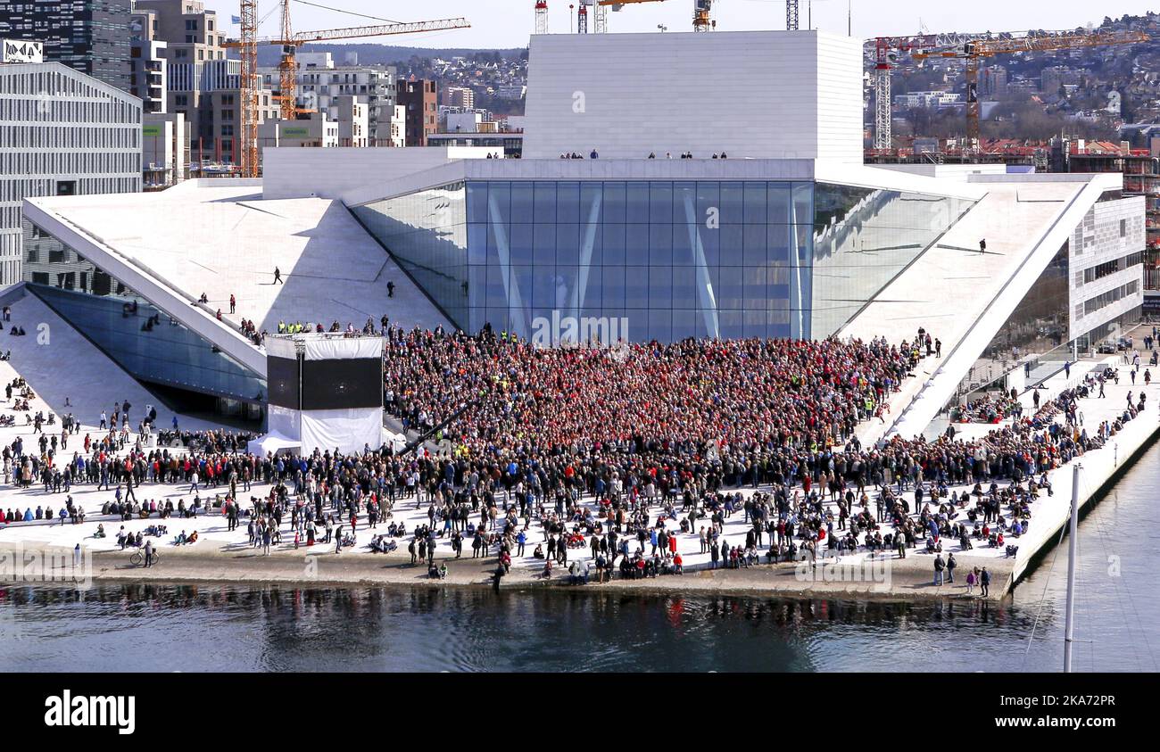 Oslo 20180414. Oslo Operahouse is celebrating it´s 10 anniversary this ...