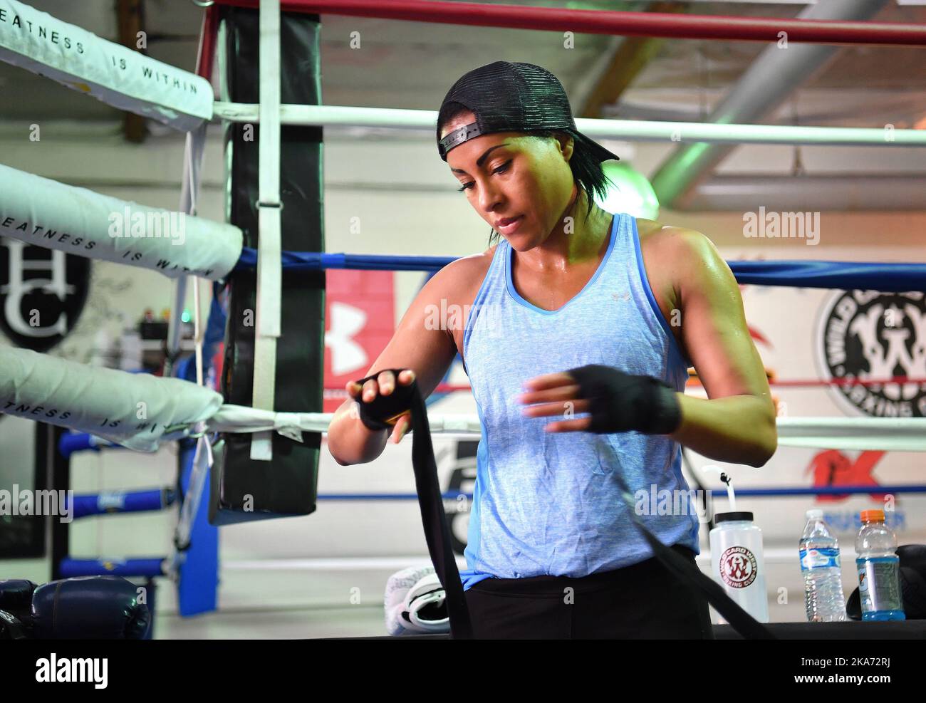 Los Angeles, Usa 20180411. Boxer Cecilia Braekhus before the next World ...
