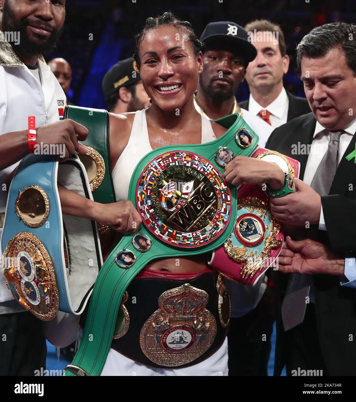 LOS ANGELES, USA 20180506. Boxer Cecilia Braekhus wins boxing match ...