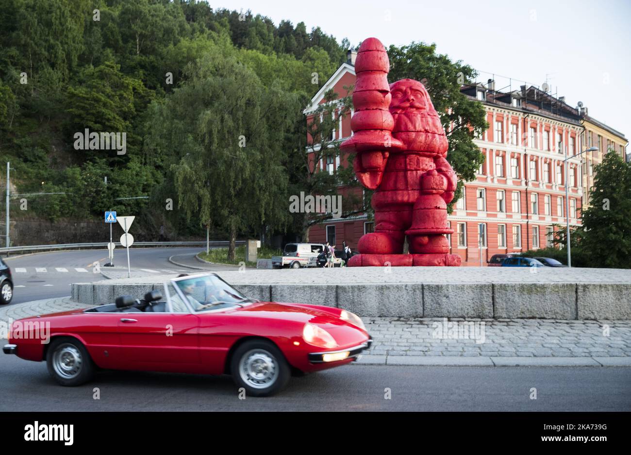 OSLO, Norway 20180531. Paul McCarthy's sculpture Santa in Ekeberg Park ...