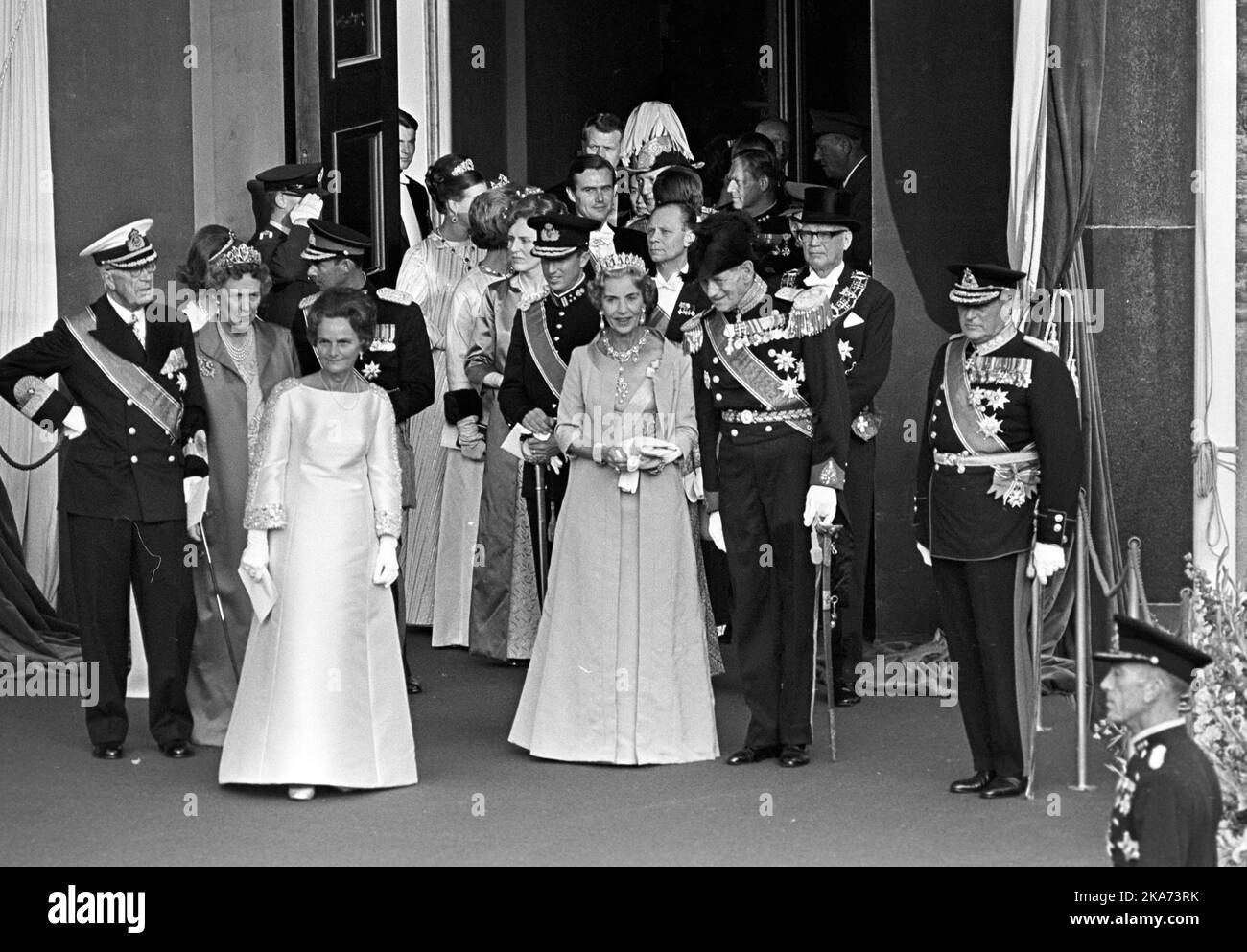 The Royal wedding guests after the wedding of Crown Prince Harald and ...