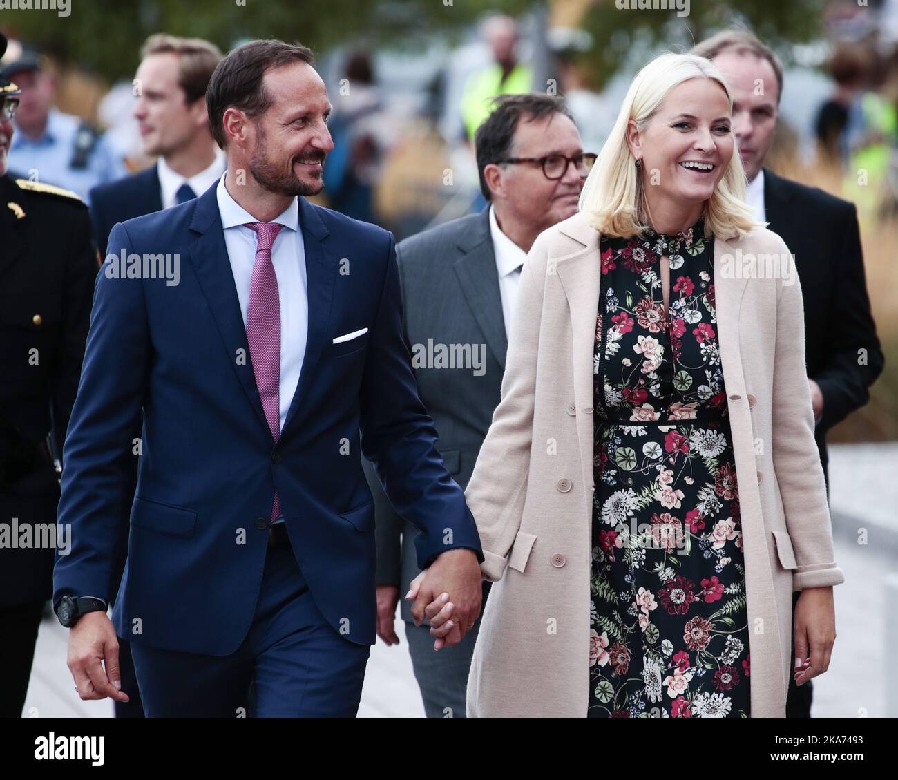 HOLMESTRAND, Norway 20180904. Crown Princess Mette-Marit and Crown ...
