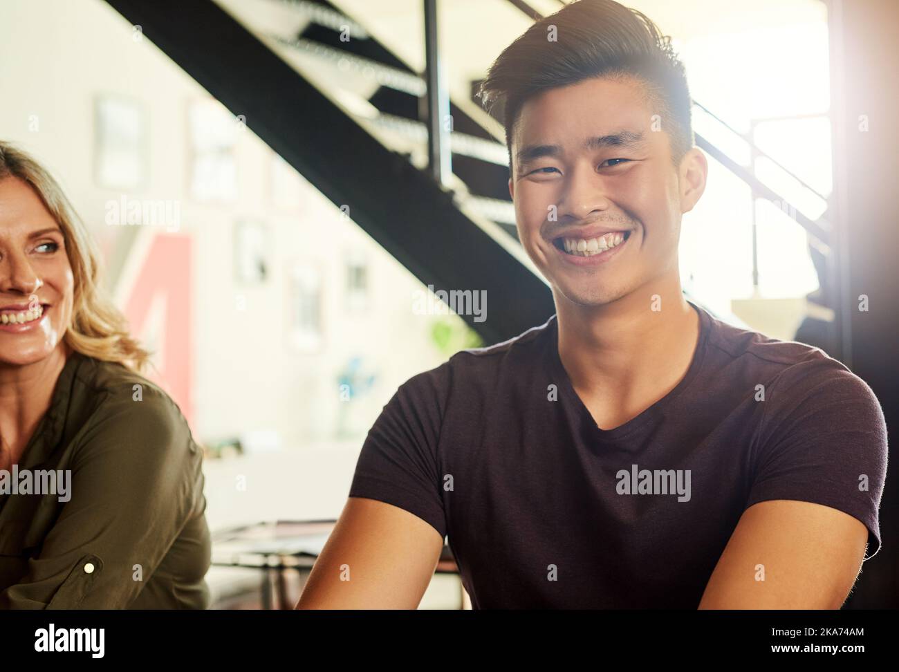 Creativity is spreading positivity to others. Portrait of a creative ...