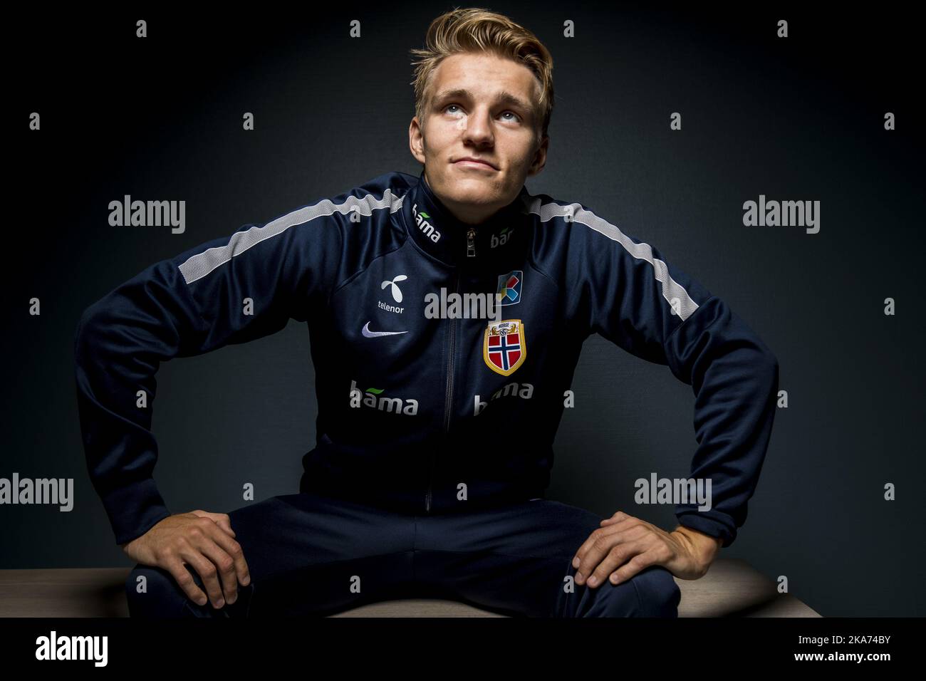Oslo 20180905. Portrait of the young Norwegian football player Martin ...