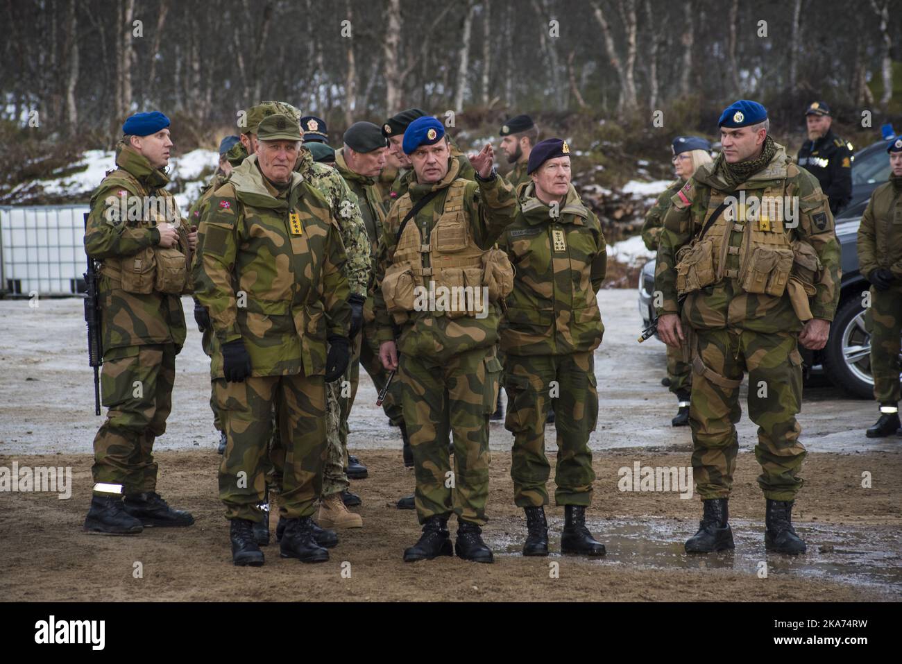 Roeros, Norway 20181106. King Harald and Crown Prince Haakon visit the ...