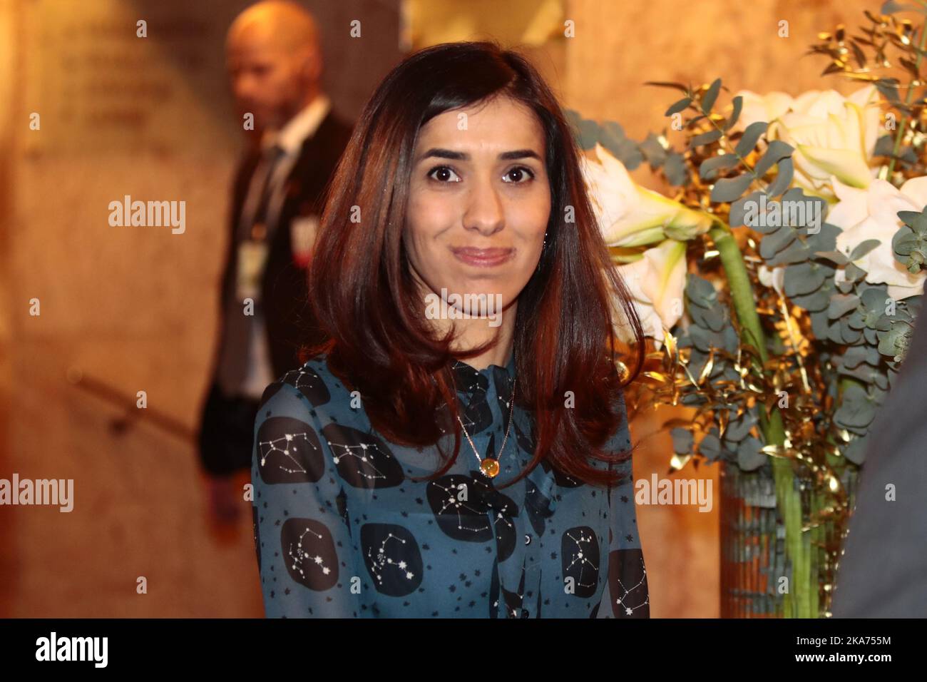 Oslo, Norway 20181210. Nobel Peace Prize winner Nadia Murad at the ...