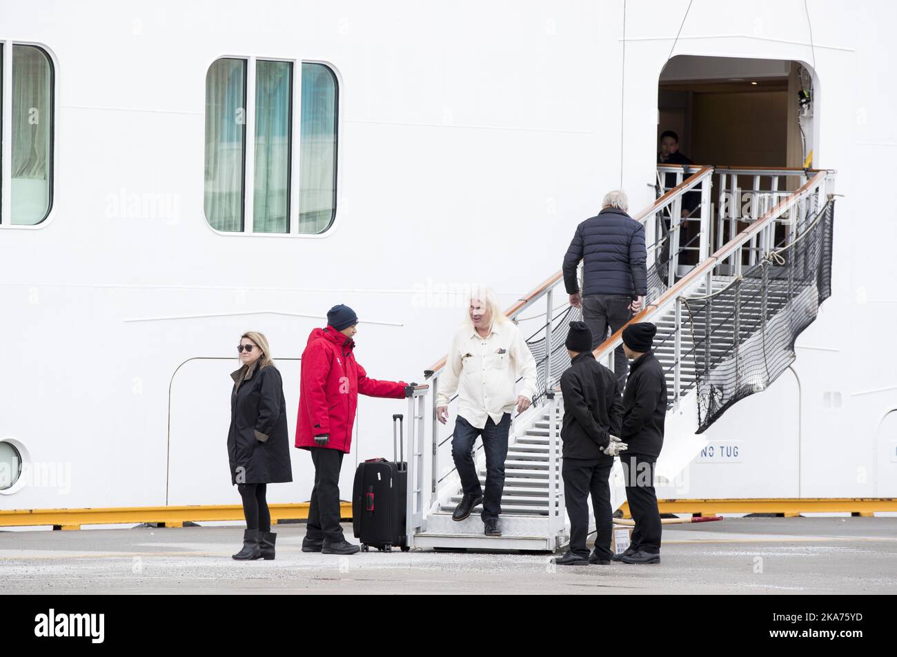 The cruise ship Viking Sky is located in Molde harbor. Crew and ...