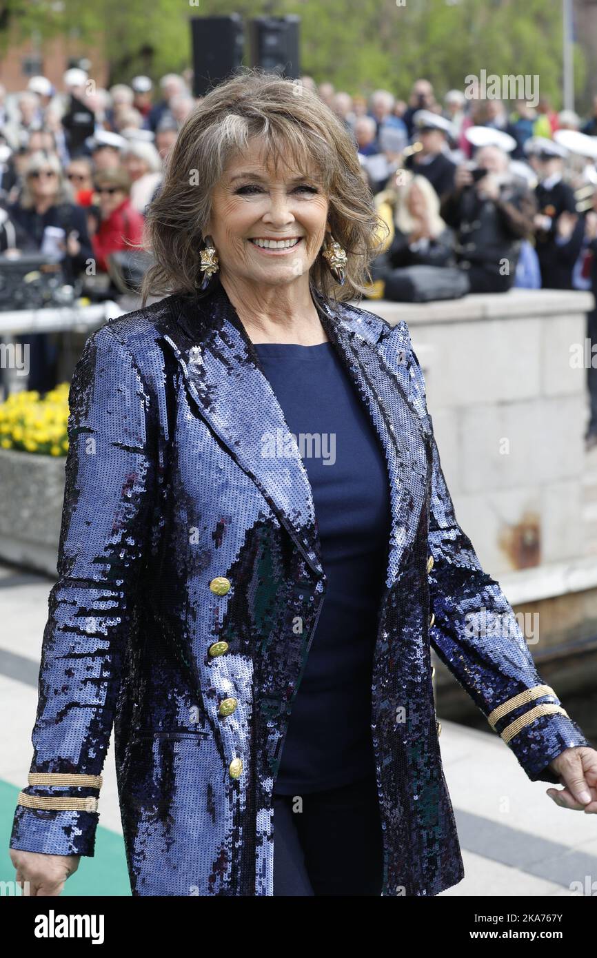 Oslo 20190426. Norwegian artist Wenche Myhre baptized rescue boat "Odd ...