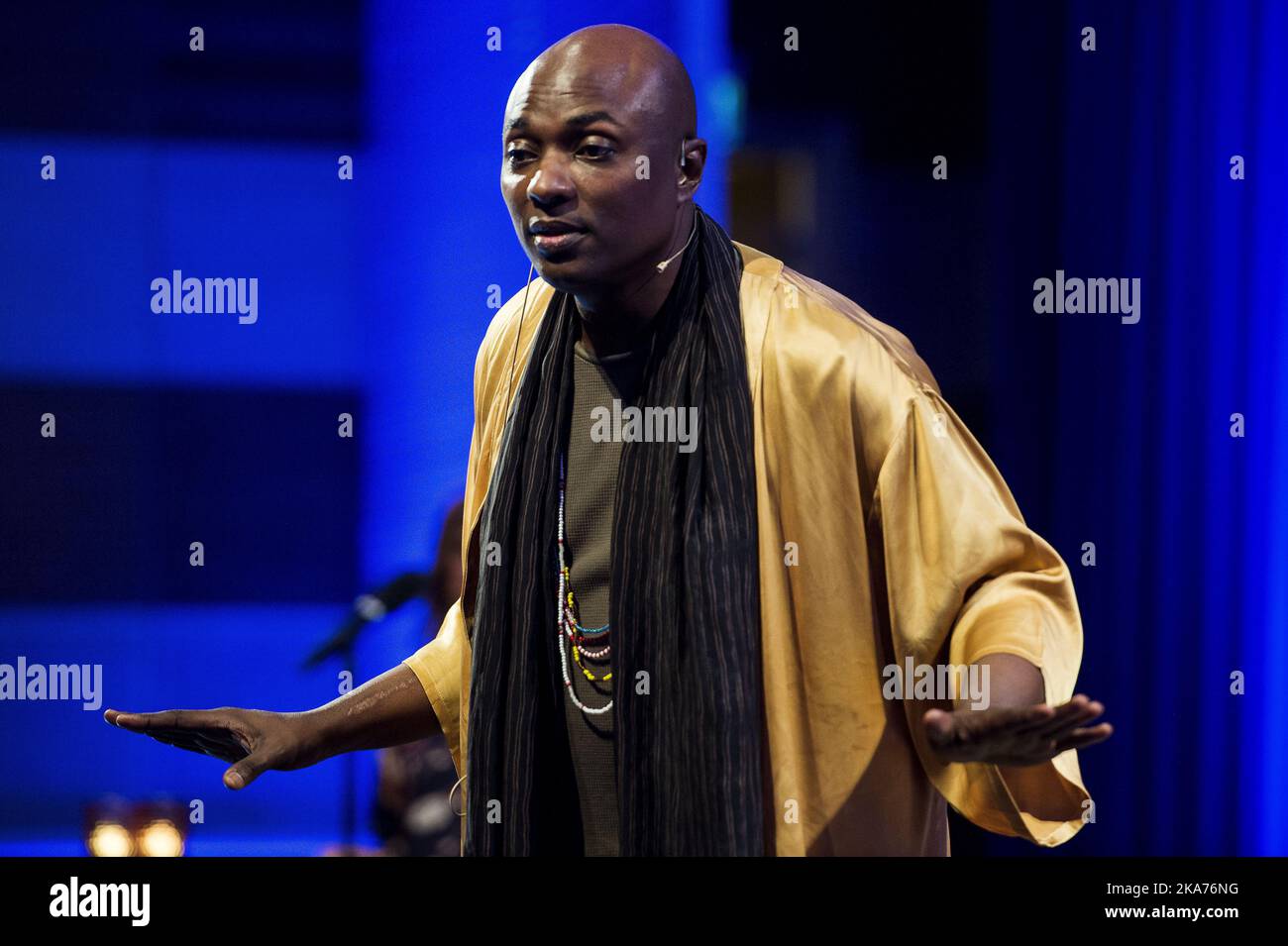 Stavanger, Norway 20190520. Princess Märtha Louise and shaman Durek ...