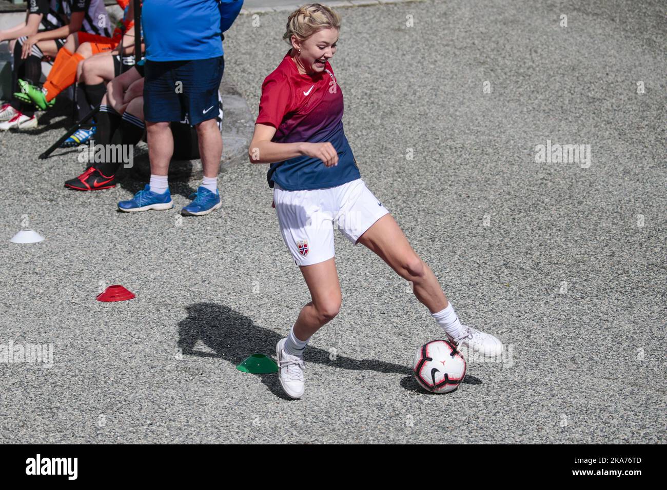 Asker, Norway 20190529. Artist Astrid S.Former national team players ...