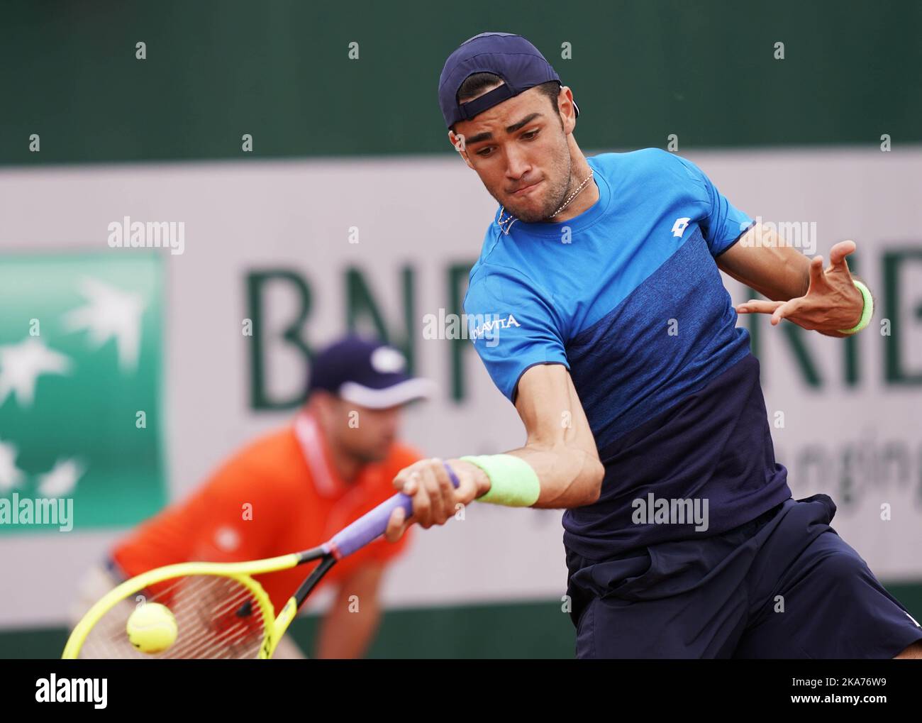 Paris, France 20190529. Italian Matteo Berrettini in action against ...