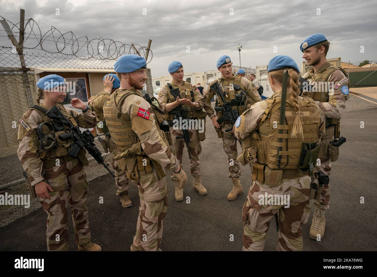 Bamako, Mali 20190531. Norwegian UN soldiers on post at Camp Bifrost in ...