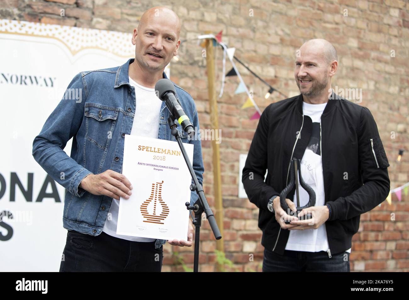 Oslo, Norway 20190611. Mikkel S. Eriksen (left) and Tor Erik Hermansen ...