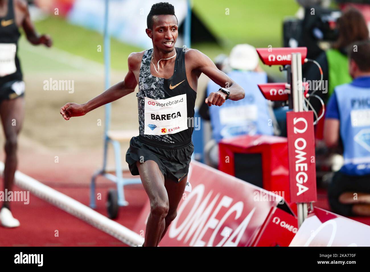 Selemon Barega of Ethiopia competes to win Men`s 3000m during the IAAF ...