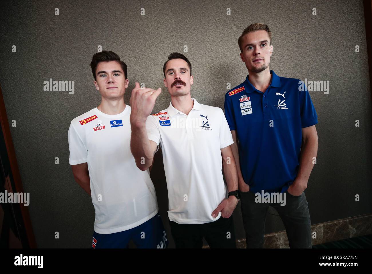 DOHA, QATAR 20190926. Jacob Ingebrigtsen, Henrik Ingebrigtsen and Filip ...