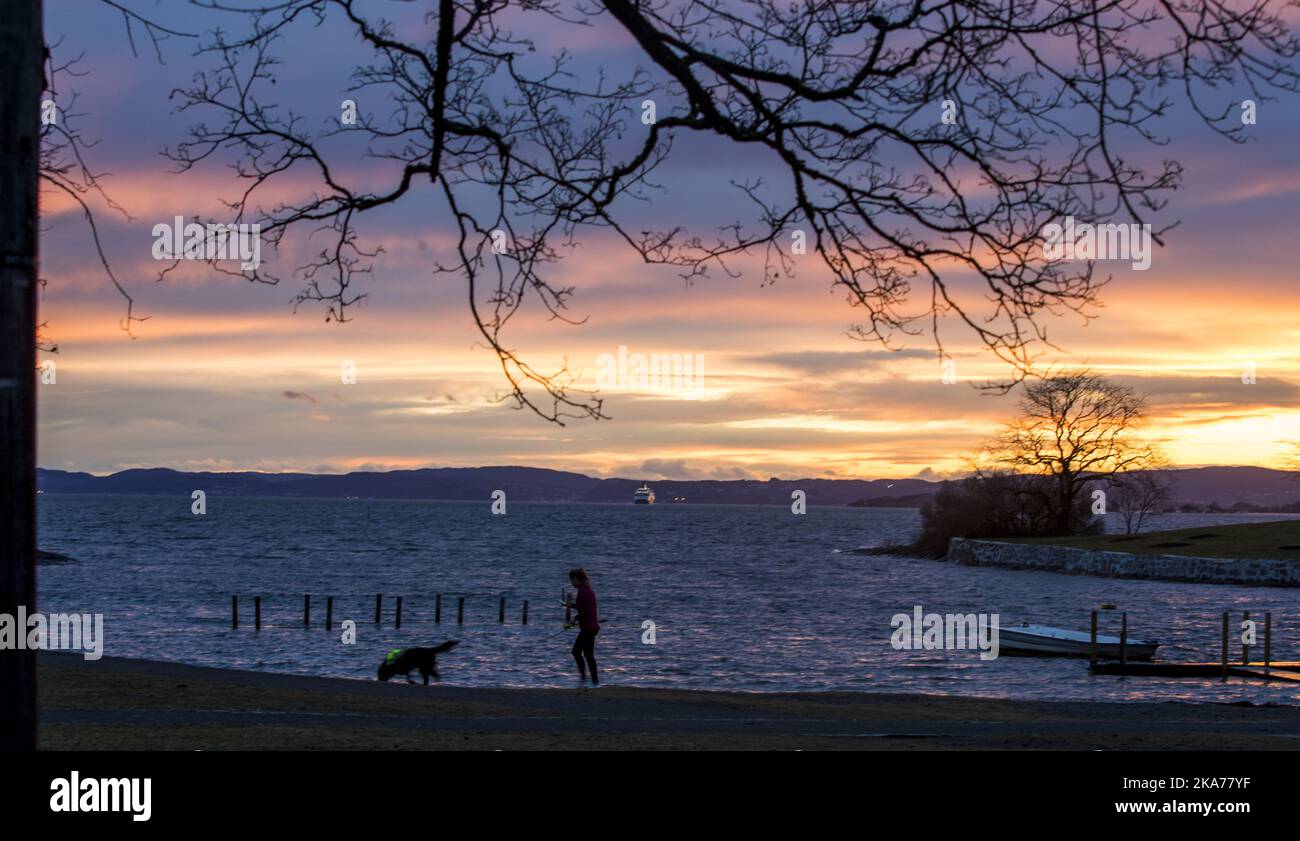 Oslo, Norway 20200210. The water rises in southern Norway here from ...