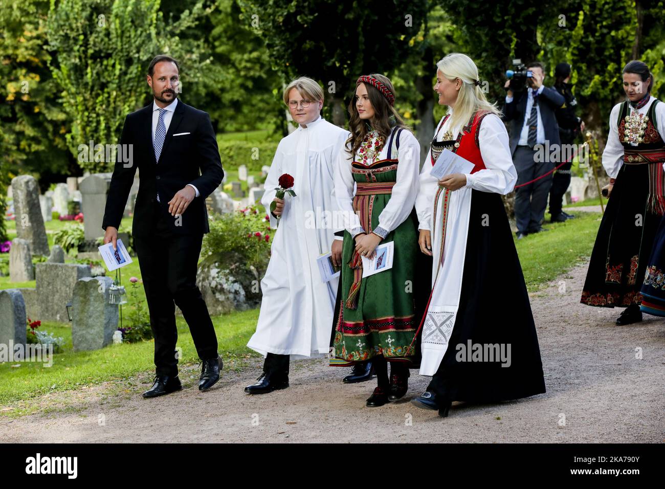 Asker, Norway 20200905. Crown Prince Haakon, Princess Ingrid Alexandra ...