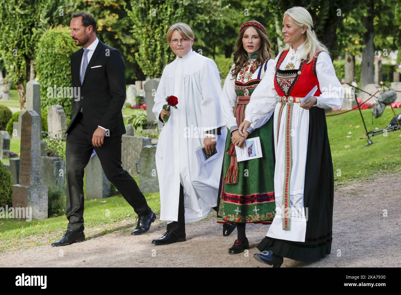 Asker, Norway 20200905. Crown Prince Haakon, Prince Sverre Magnus ...