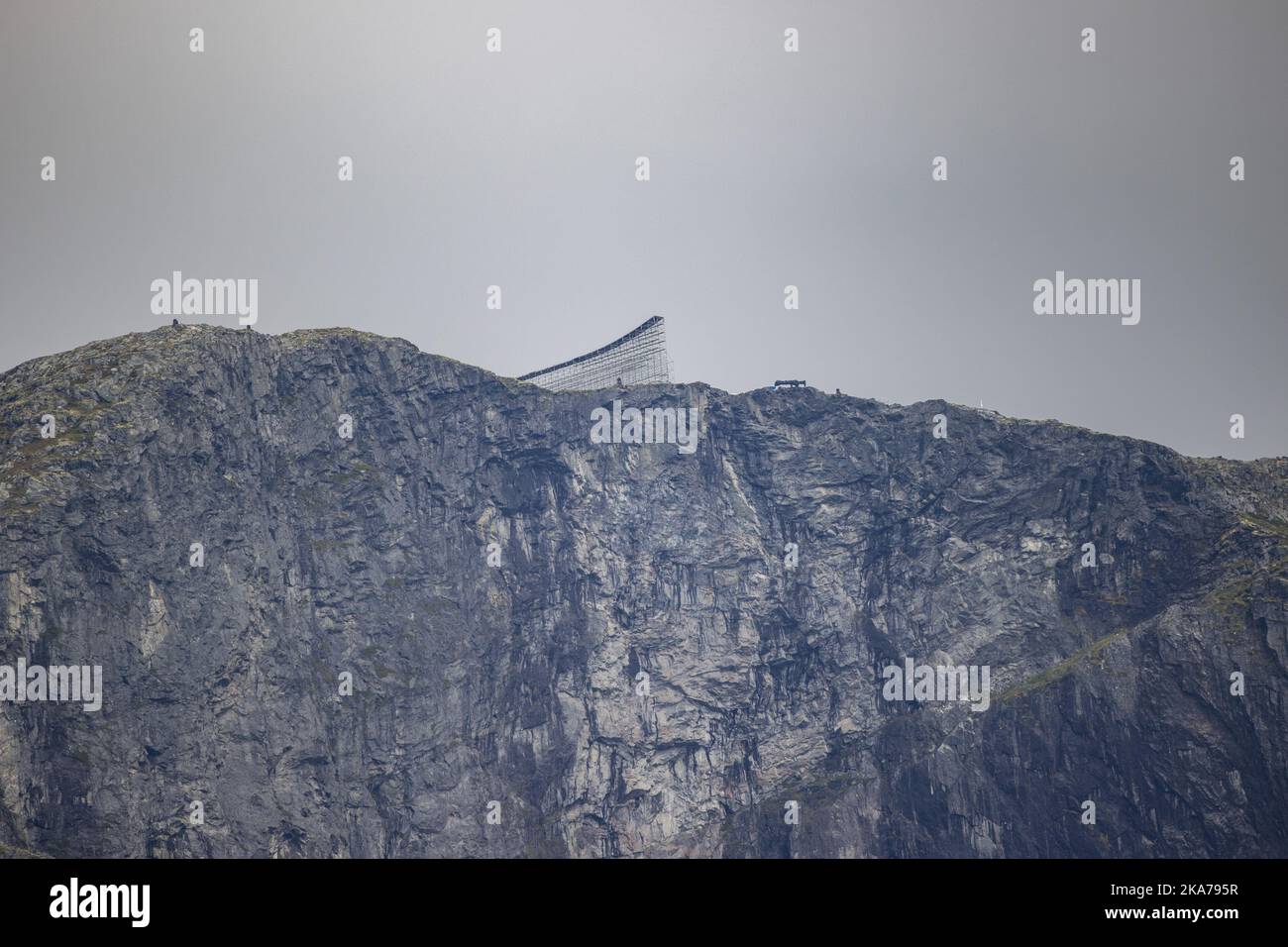 Hellesylt, Norway 20200903. On top of the steep mountainside from ...