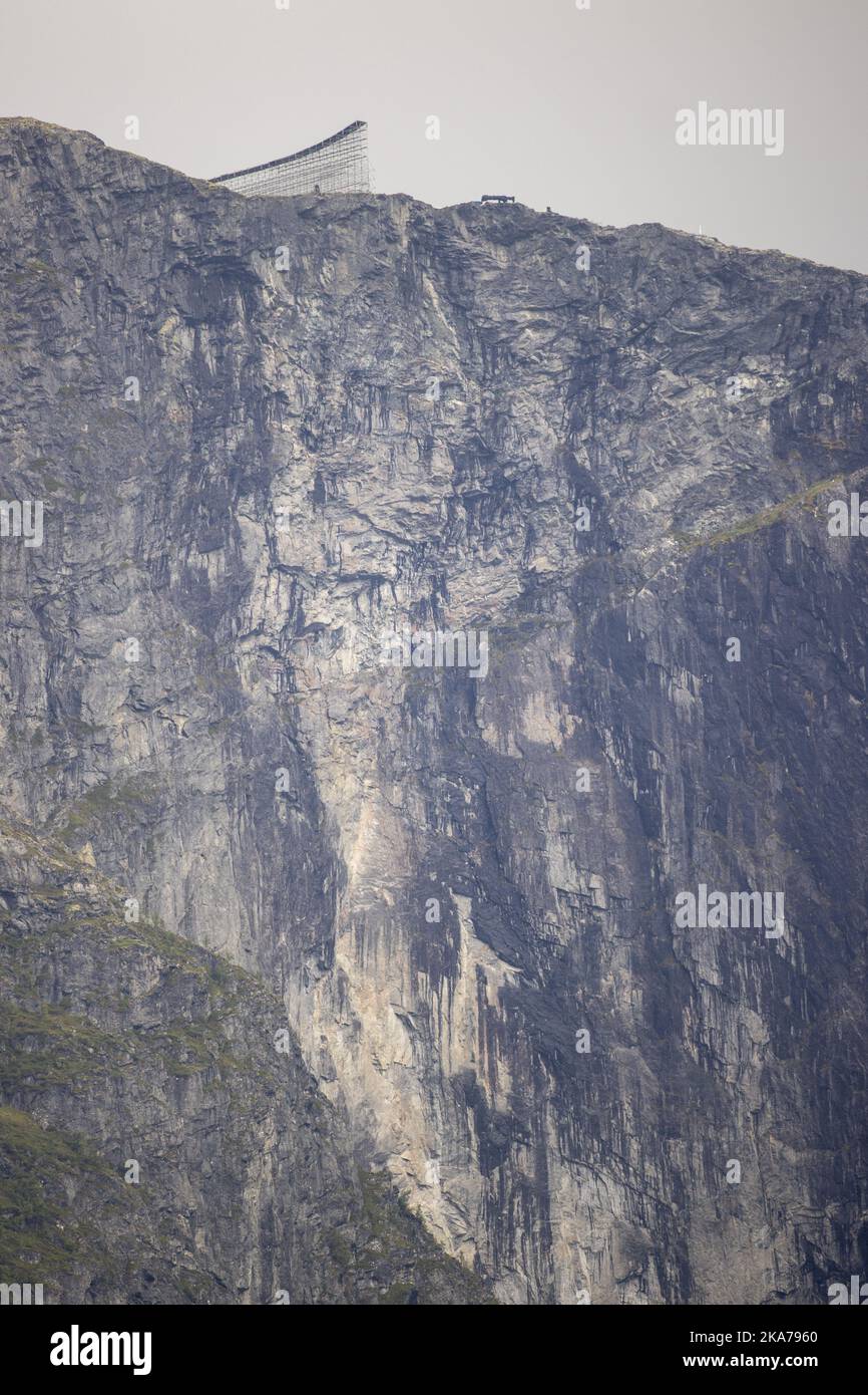Hellesylt, Norway 20200903. On top of the steep mountainside from ...