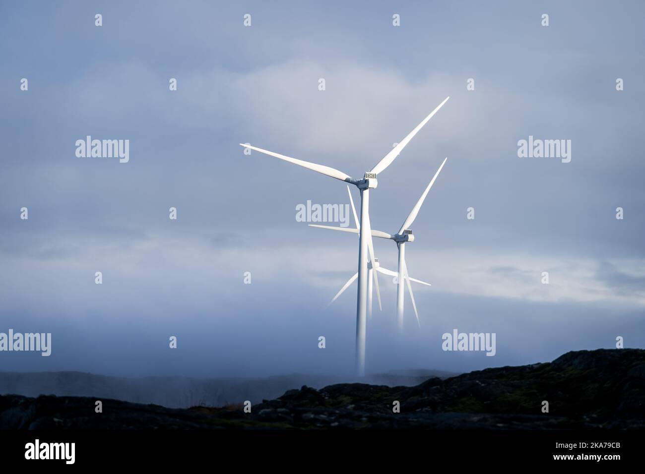 Aafjord Fosen , Norway 20201013. Storheia wind farm is the largest of ...
