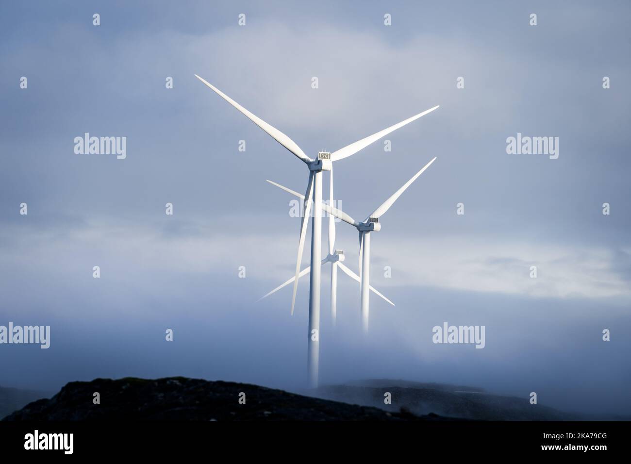 Aafjord Fosen , Norway 20201013. Storheia wind farm is the largest of ...