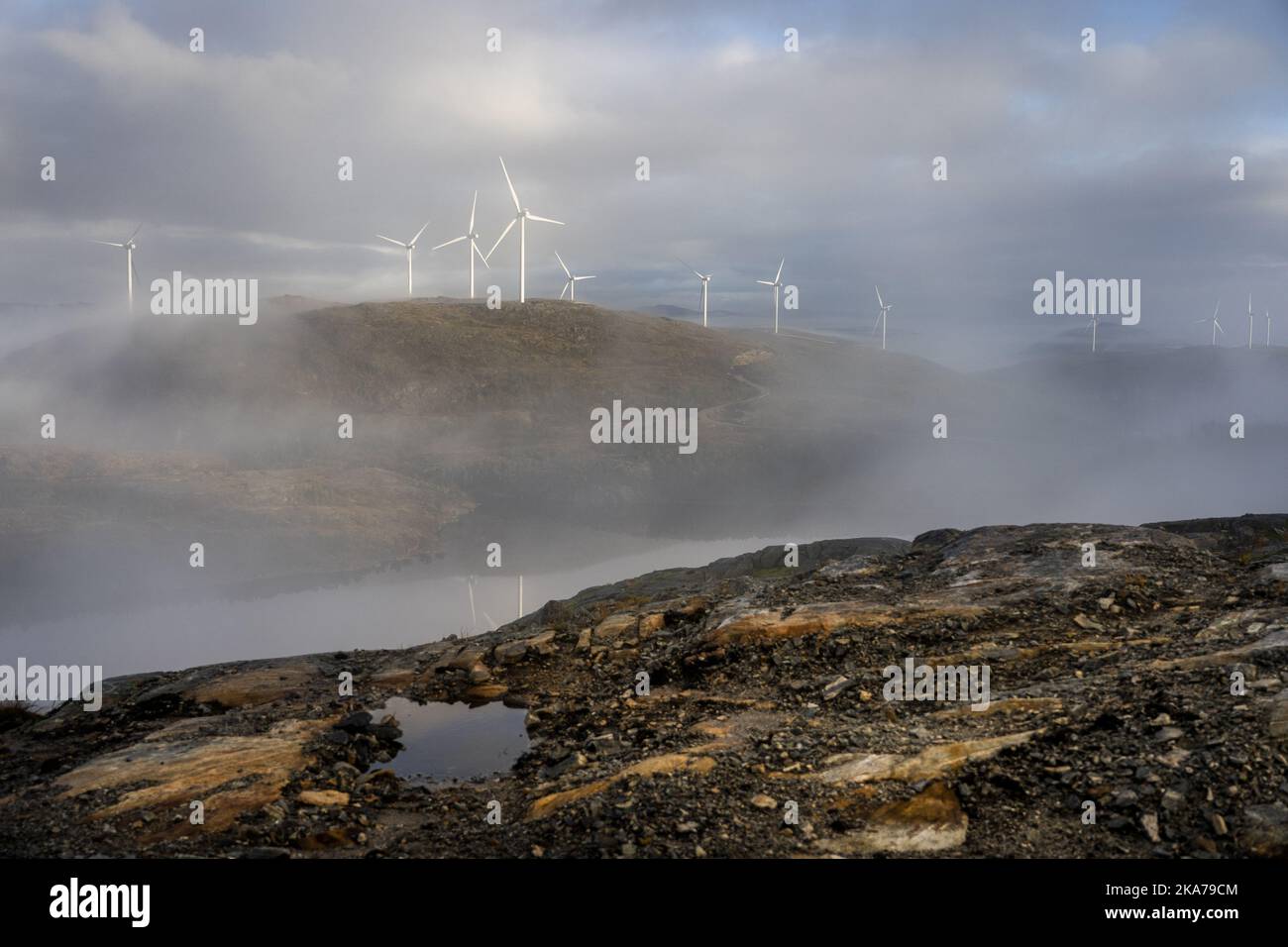 Aafjord Fosen , Norway 20201013. Storheia wind farm is the largest of ...