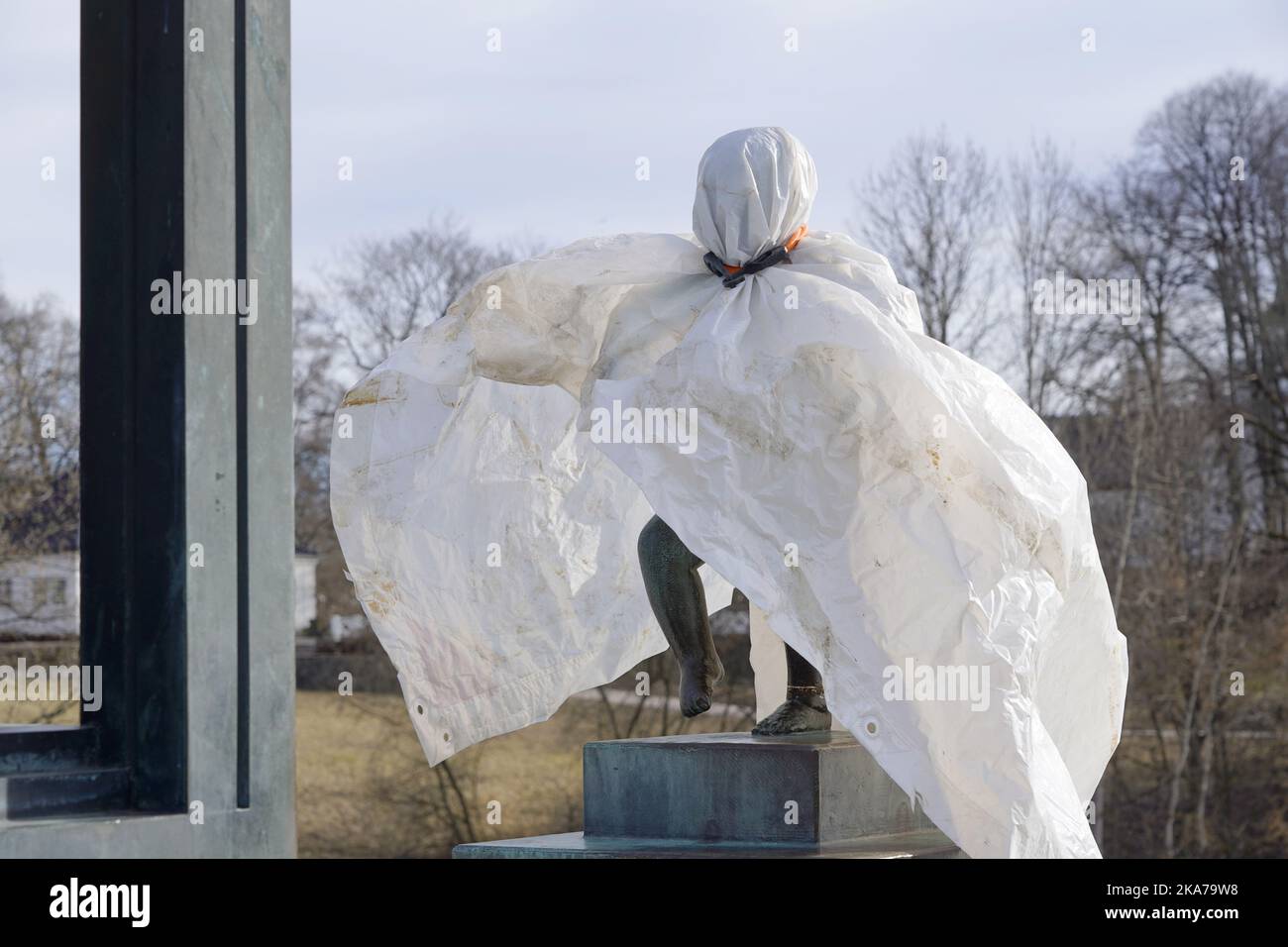 Oslo 20210406. "Sinnataggen" in Vigelandsparken in Oslo is temporarily ...