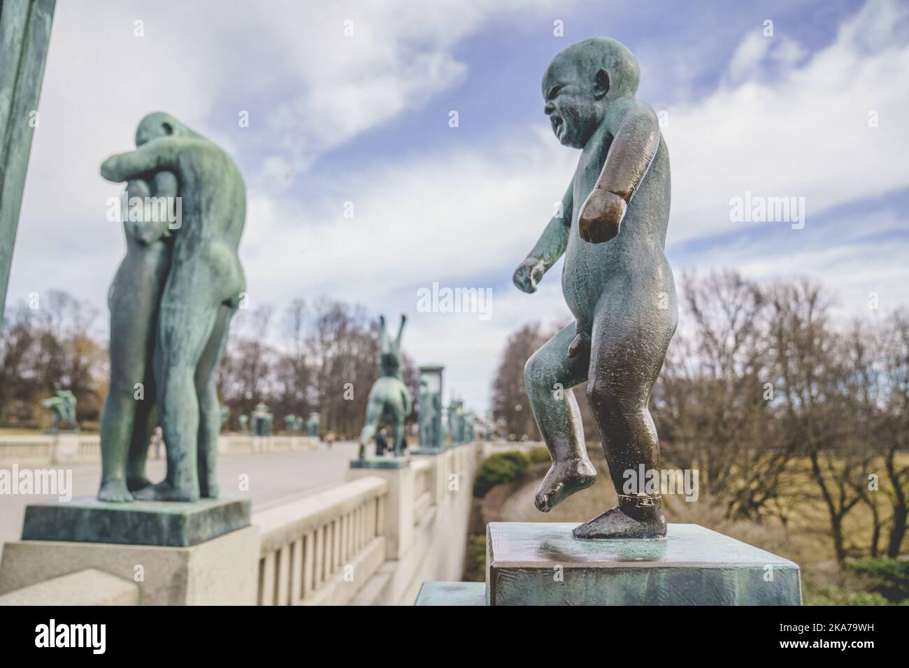 Oslo 20210406. "Sinnataggen" in Vigelandsparken in Oslo is temporarily ...