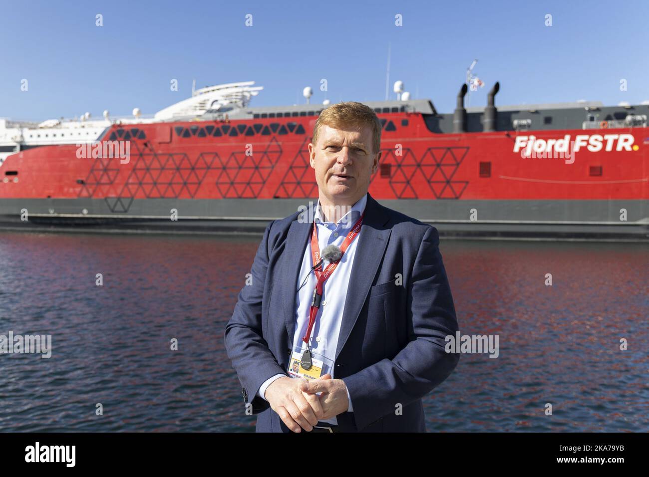 Kristiansand 20210507. Fjordline's new catamaran Fjord FSTR docks in ...