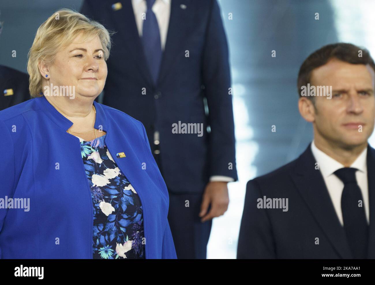 Brussels, Belgium 20210614. Prime Minister Erna Solberg and French ...