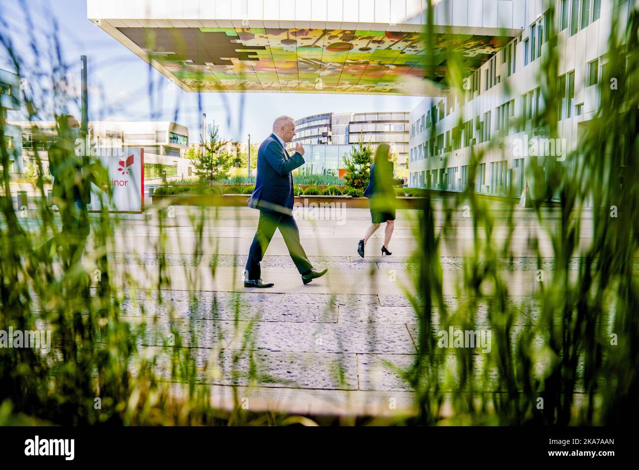 Fornebu 20210615. CEO of Equinor, Anders Opedal, after a press ...