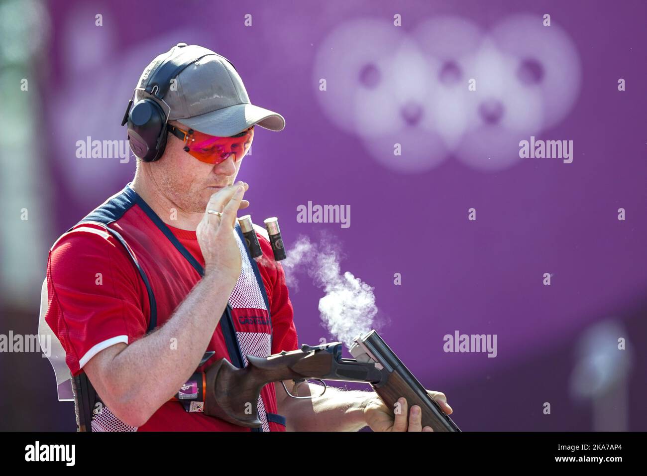 Tokyo, Japan 20210725. With only one miss in the qualification, Erik ...
