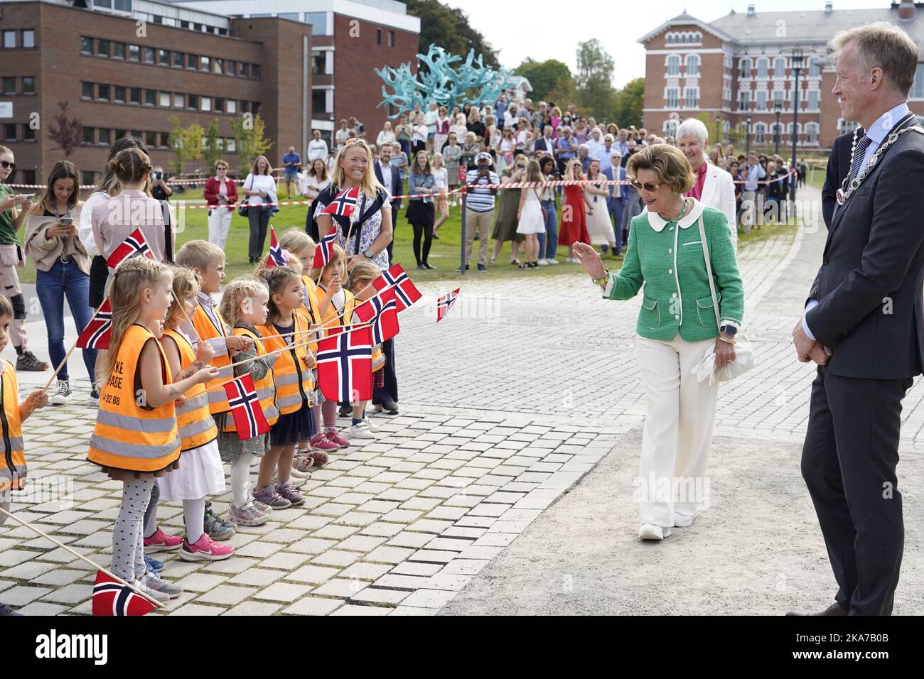 Aas, Norway 20210901. Queen Sonja is present at the official opening of ...